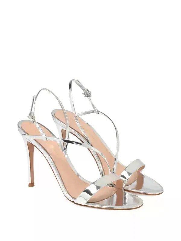 GIANVITO ROSSI Manhattan Strappy Sandals - Silver