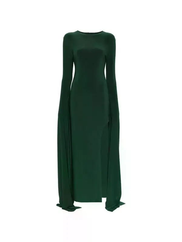 Norma Kamali Side-slit Long-sleeve Maxi Dress