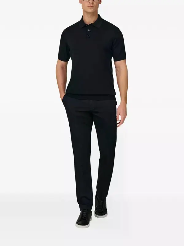 Boggi Milano Buttoned Polo Shirt - Black