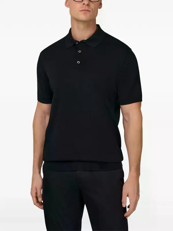 Boggi Milano Buttoned Polo Shirt - Black