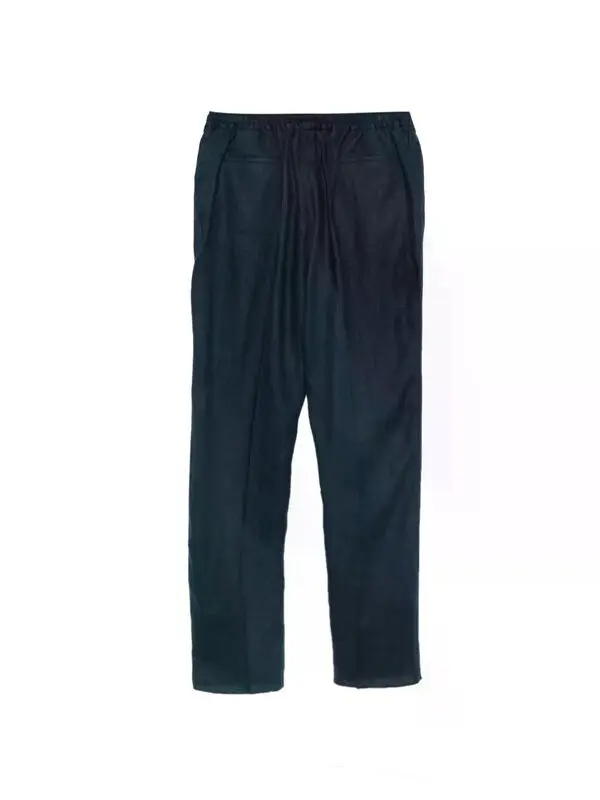 Kiton Elasticated Pleated Trousers - Blue