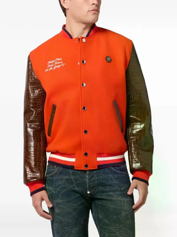 Philipp Plein Logo-detail Bomber Jacket - Orange