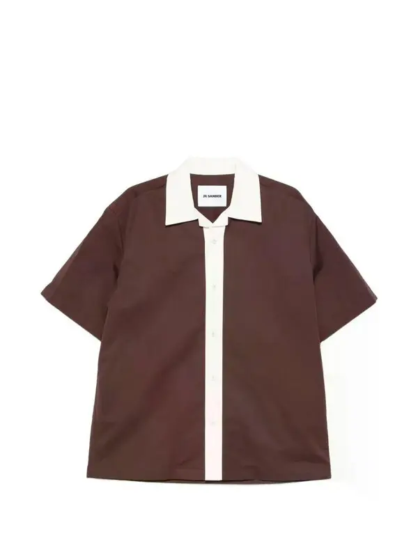 JIL SANDER Collared Short-sleeves Shirt - Brown