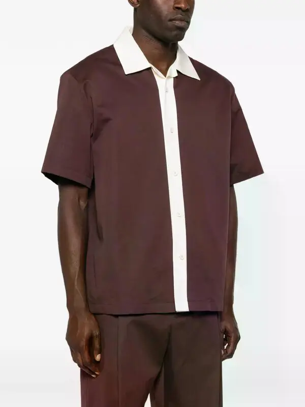 JIL SANDER Collared Short-sleeves Shirt - Brown