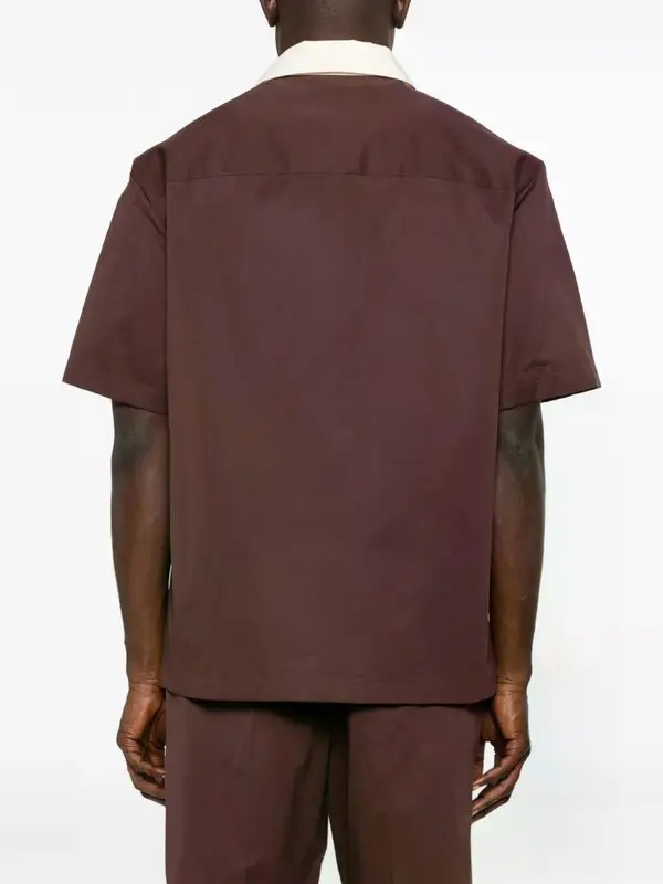 JIL SANDER Collared Short-sleeves Shirt - Brown
