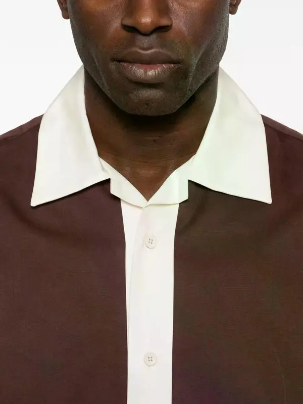 JIL SANDER Collared Short-sleeves Shirt - Brown