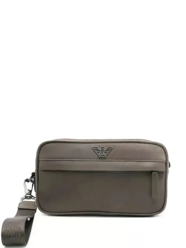 Emporio Armani Logo Strap Wash Bag - Grey