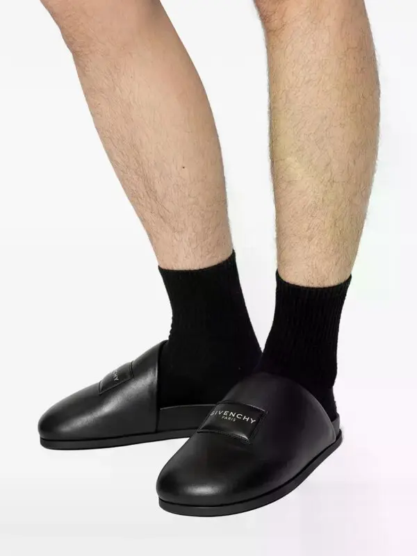 Givenchy Leather Slides - Black