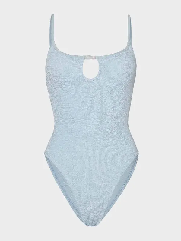 Hunza G Mia Beaded Swim - Metallic Ice Blue