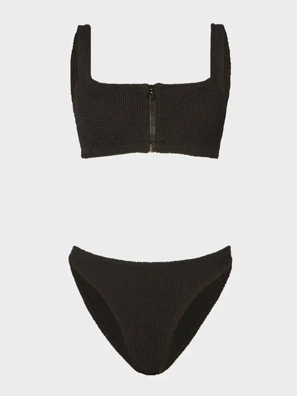 Hunza G Dallas Zip-front Bikini - Black