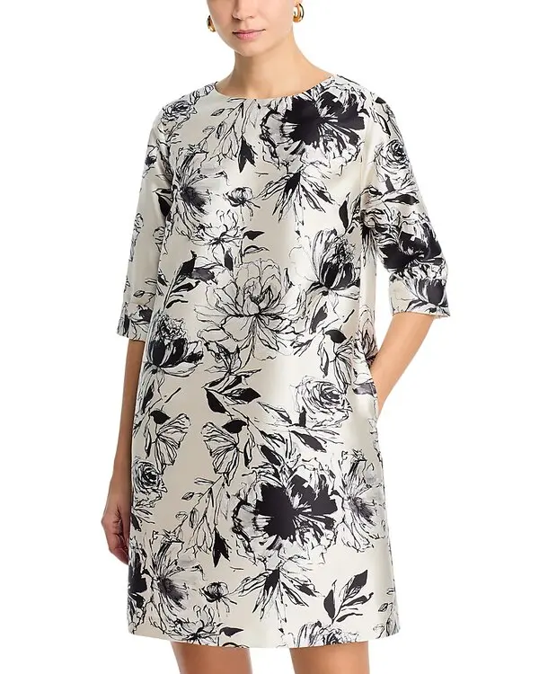 Caroline Rose A-line Floral Print Dress