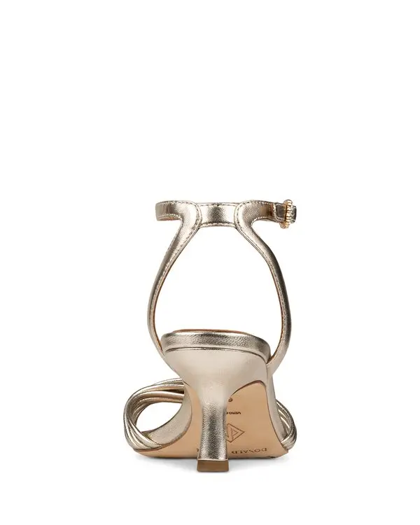 DONALD PLINER Leather Dress Sandals - Platinum
