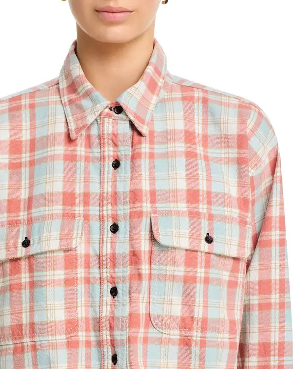ASKK NY Crosby Flannel Shirt - Orange Plaid