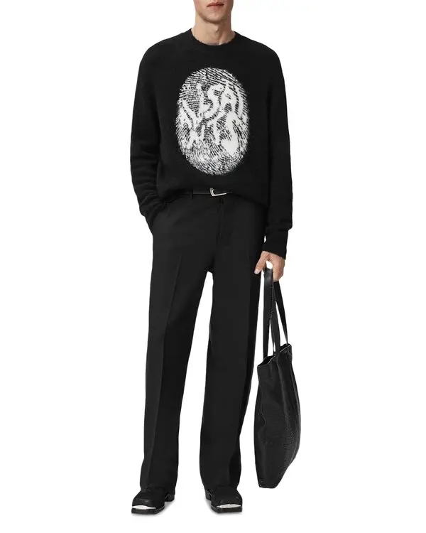 ALLSAINTS Ridges Oversized Crewneck Sweater - Black/ecru