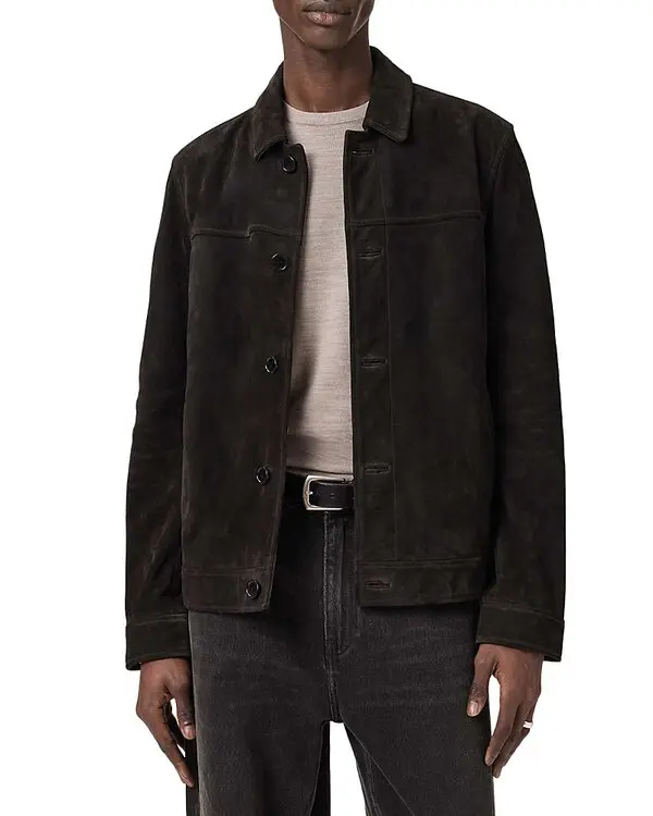 ALLSAINTS Nates Suede Jacket - Tanner Black