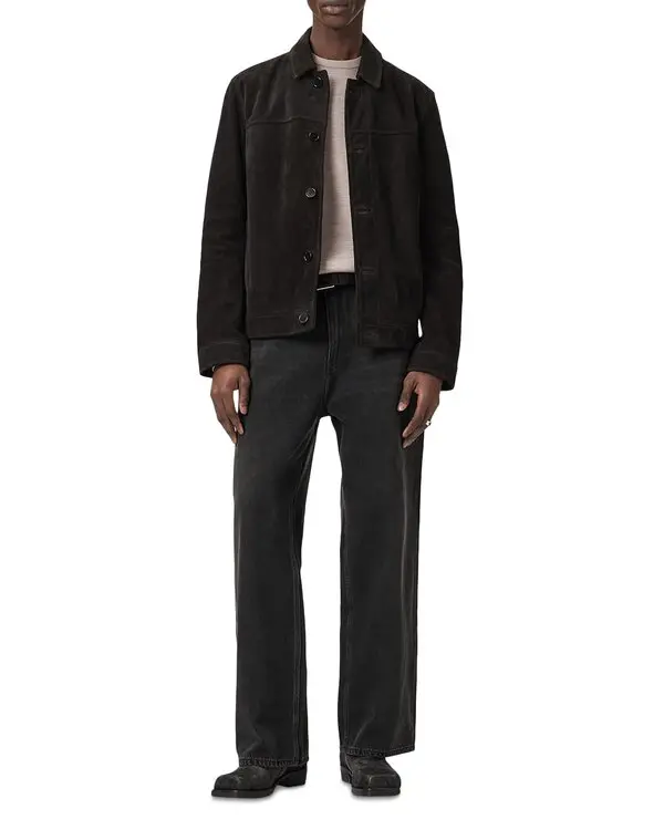 ALLSAINTS Nates Suede Jacket - Tanner Black