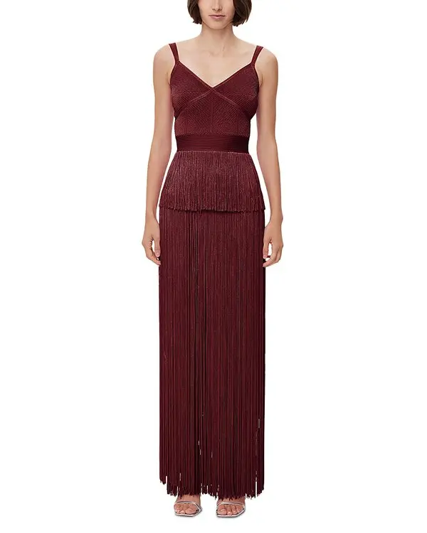 Herve Leger The Holly Gown - Met Dark Red