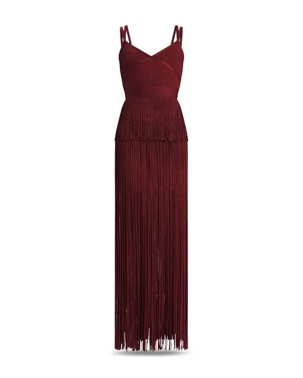 Herve Leger The Holly Gown - Met Dark Red
