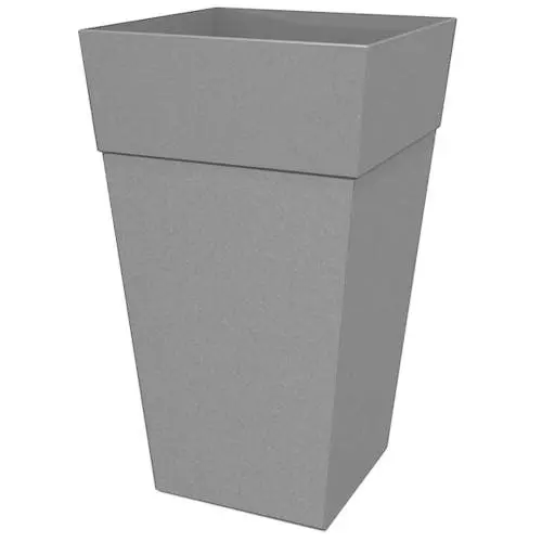 BLOEM 25" Tall Finley Tapered Square Planter - Gray