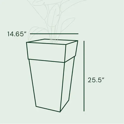 BLOEM 25" Tall Finley Tapered Square Planter