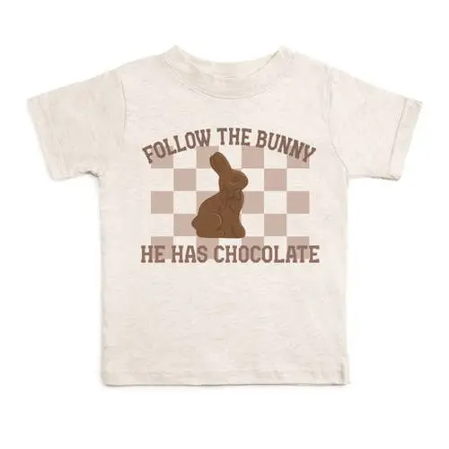 SWEET WINK Easter Chocolate Bunny Short Sleeve T-shirt - Natural Heather