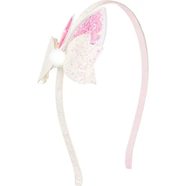 SWEET WINK Shaker Easter Bunny Ear Bow Headband - Pink