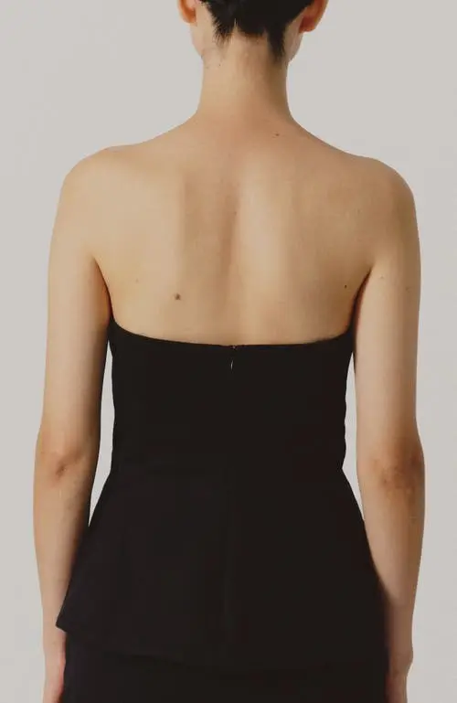DE LORETA Strapless Pleated Cotton Top