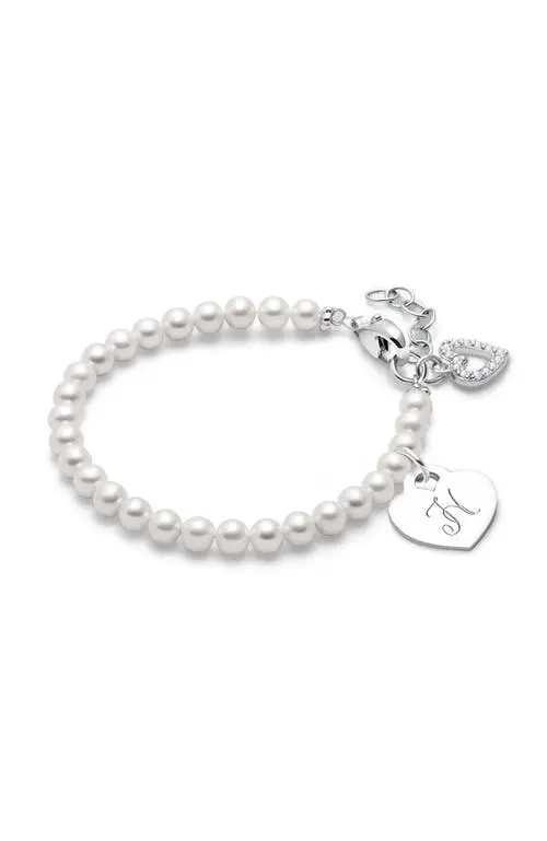 TINY BLESSINGS Sterling Silver 4mm Cultured Pearl Bracelet - Silver - C