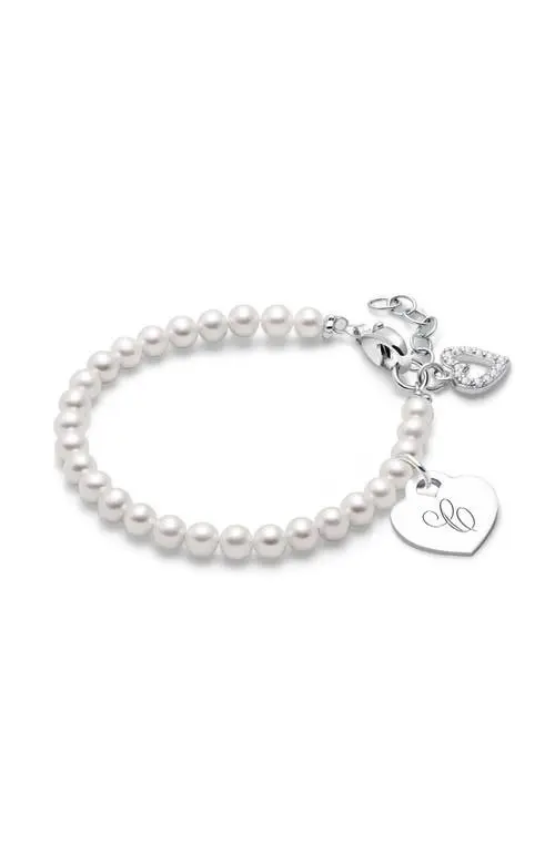 TINY BLESSINGS Sterling Silver 4mm Cultured Pearl Bracelet - Silver - C