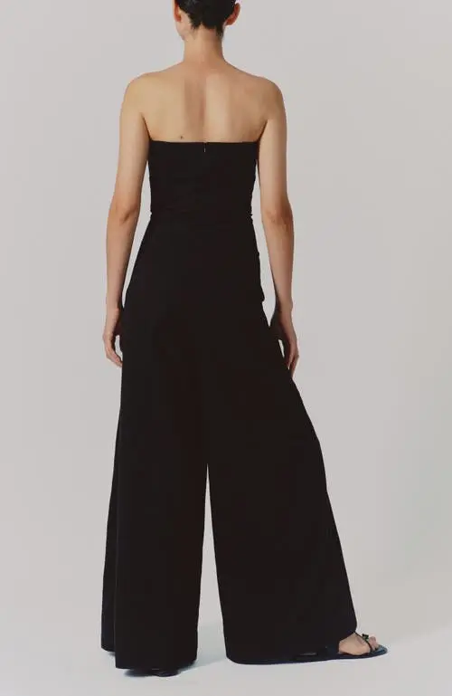 DE LORETA Tabio Strapless Cotton Jumpsuit