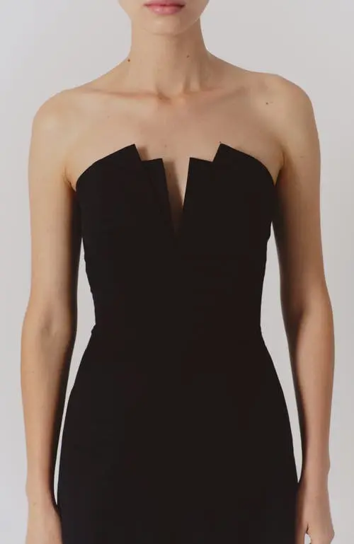 DE LORETA Tabio Strapless Cotton Jumpsuit