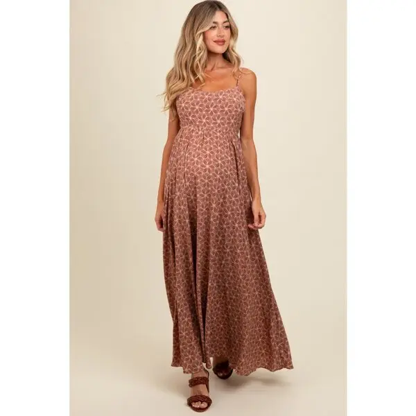 PINKBLUSH Floral Cutout Tie Back Maxi Dress
