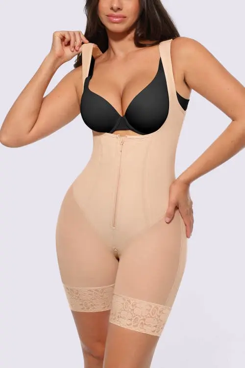 SHAPELLX Airslim® Open Bust Tummy Control Bodysuit - Beige