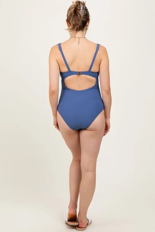 PINKBLUSH Scallop Trim One Piece Swimsuit