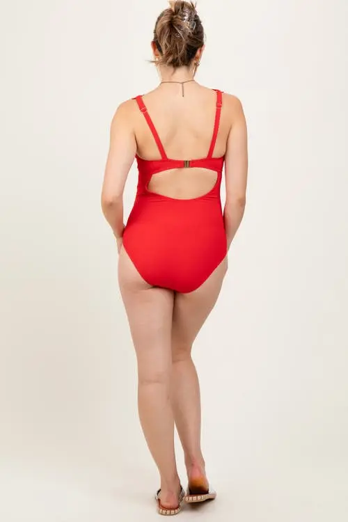 PINKBLUSH Scallop Trim One Piece Swimsuit