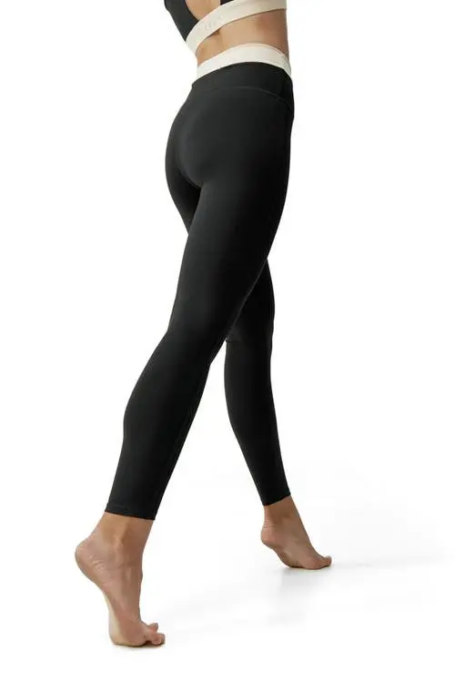 BORN LIVING YOGA Fiorella Performance Rise Sport Legging - Black/stone