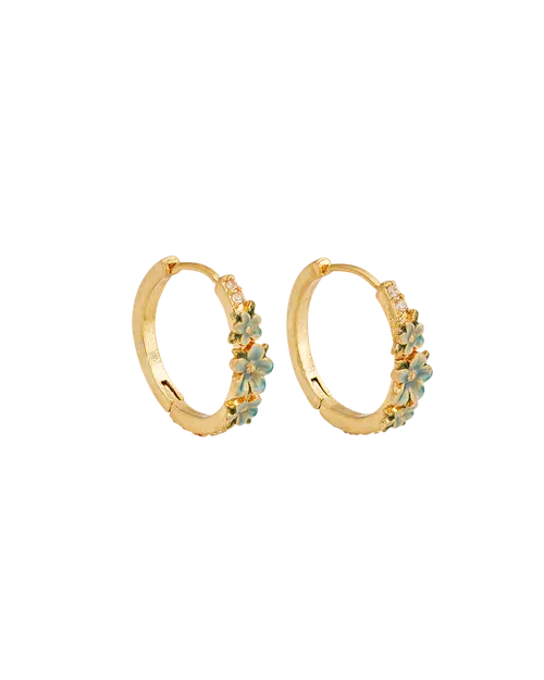 FABLE ENGLAND Floral Wreath Hoop Earrings - Gold