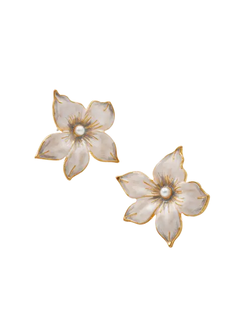FABLE ENGLAND Jasmine & Pearl Oversized Stud Earrings