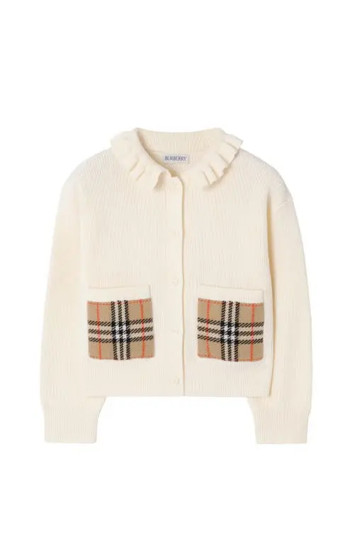 Burberry Check Pocket Cotton Wool Cardigan