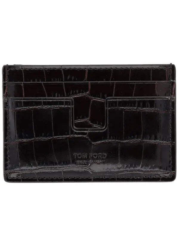 TOM FORD Card Holder With Logo - Brown