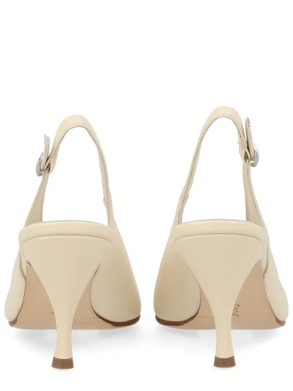 AeydĒ Slingback Stiletto Heels - Beige