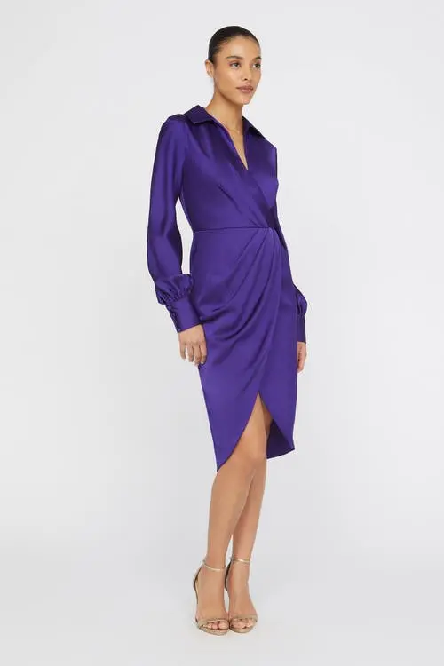 Theia Steph Shirt Wrap Dress