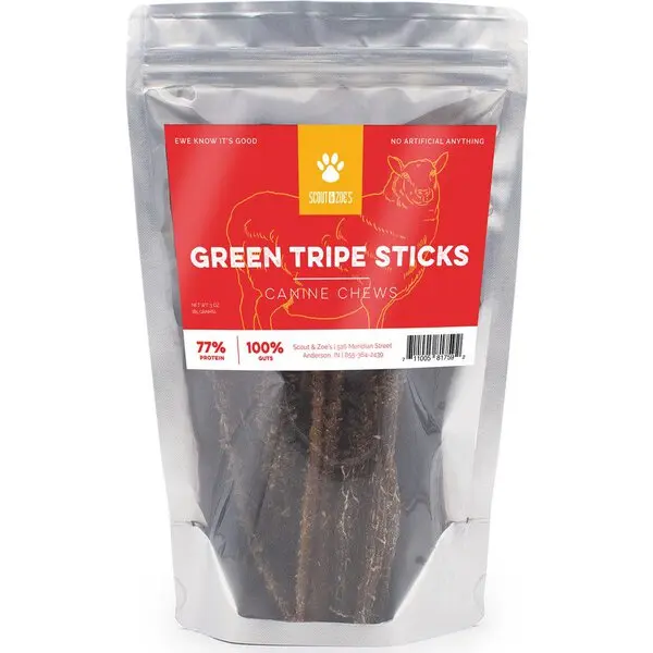 SCOUT & ZOE'S Lamb Green Tripe, 3oz Dog Treats - Multicolored