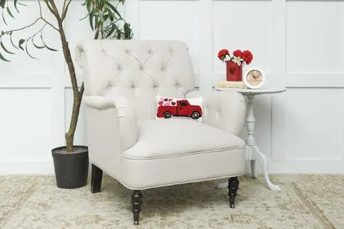 C&F HOME Hearts Truck Mini Hooked Valentine's Day Accent Pillow 6" X 12