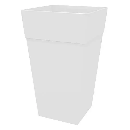 BLOEM 25 Inch Tall Finley Tapered Square Planter - White