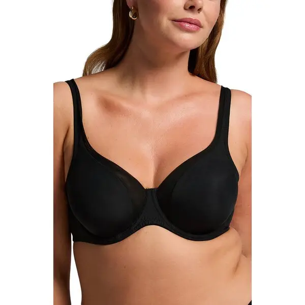 Hunkemoller Mesh Non-padded Underwired Bra - Caviar