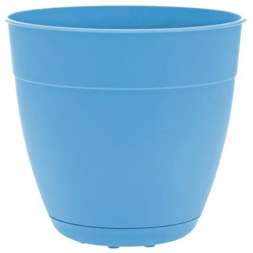 BLOEM 12 Inch Dayton Planter With Saucer Tray - Blue