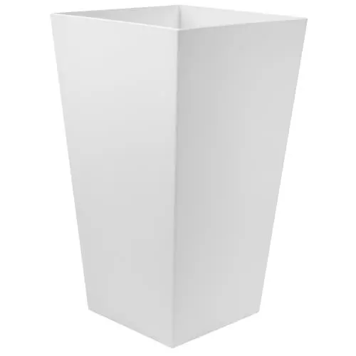 BLOEM 20 Inch Finley Tall Tapered Square Planter - White