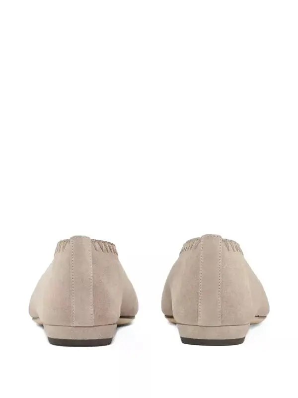 Giorgio Armani Suede Ballet Flats With Embroidery - Neutrals