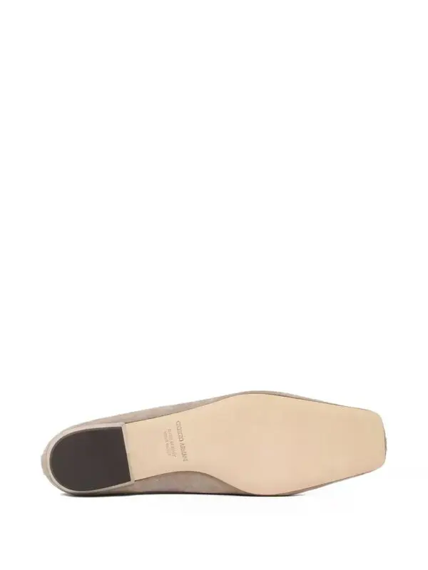 Giorgio Armani Suede Ballet Flats With Embroidery - Neutrals